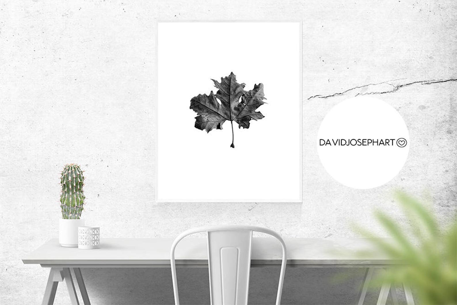 Maple Leaf Print, Leaf Wall Art, Botanical Print, Canadian Print, Black ...