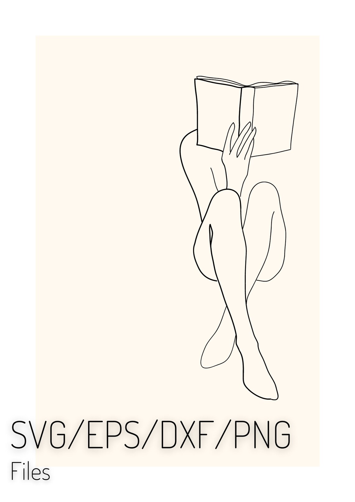 Woman Reading SVG Line Art Vector SVG Female SVG Line - Etsy