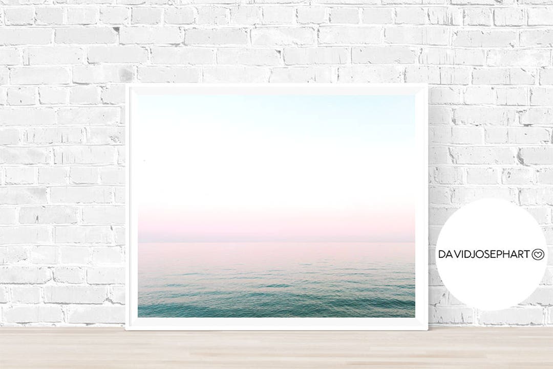 Beach Sunset Print, Pink Beach Print, Pink Sunset Print, Ocean Print ...