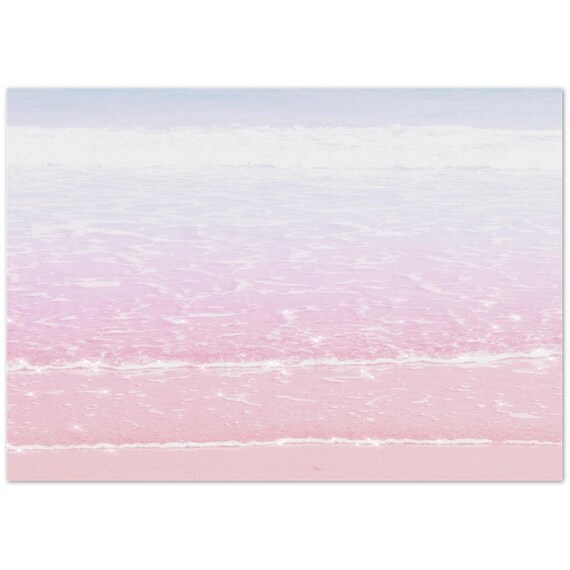 Pink Beach Premium Poster Pink Sunset Print Pink Beach Wall | Etsy