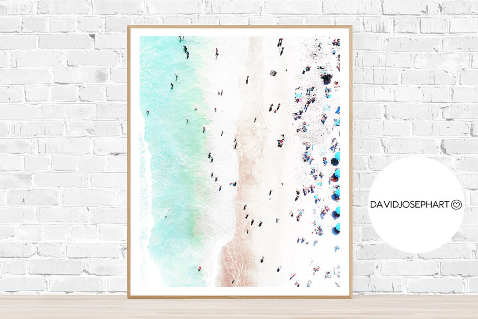 Beach Photography Aerial Beach Print People on Beach Poster | Etsy