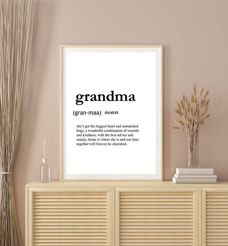 Grandma, Grandma Definition, Granny Print, Grandma Wall Art, Digital ...