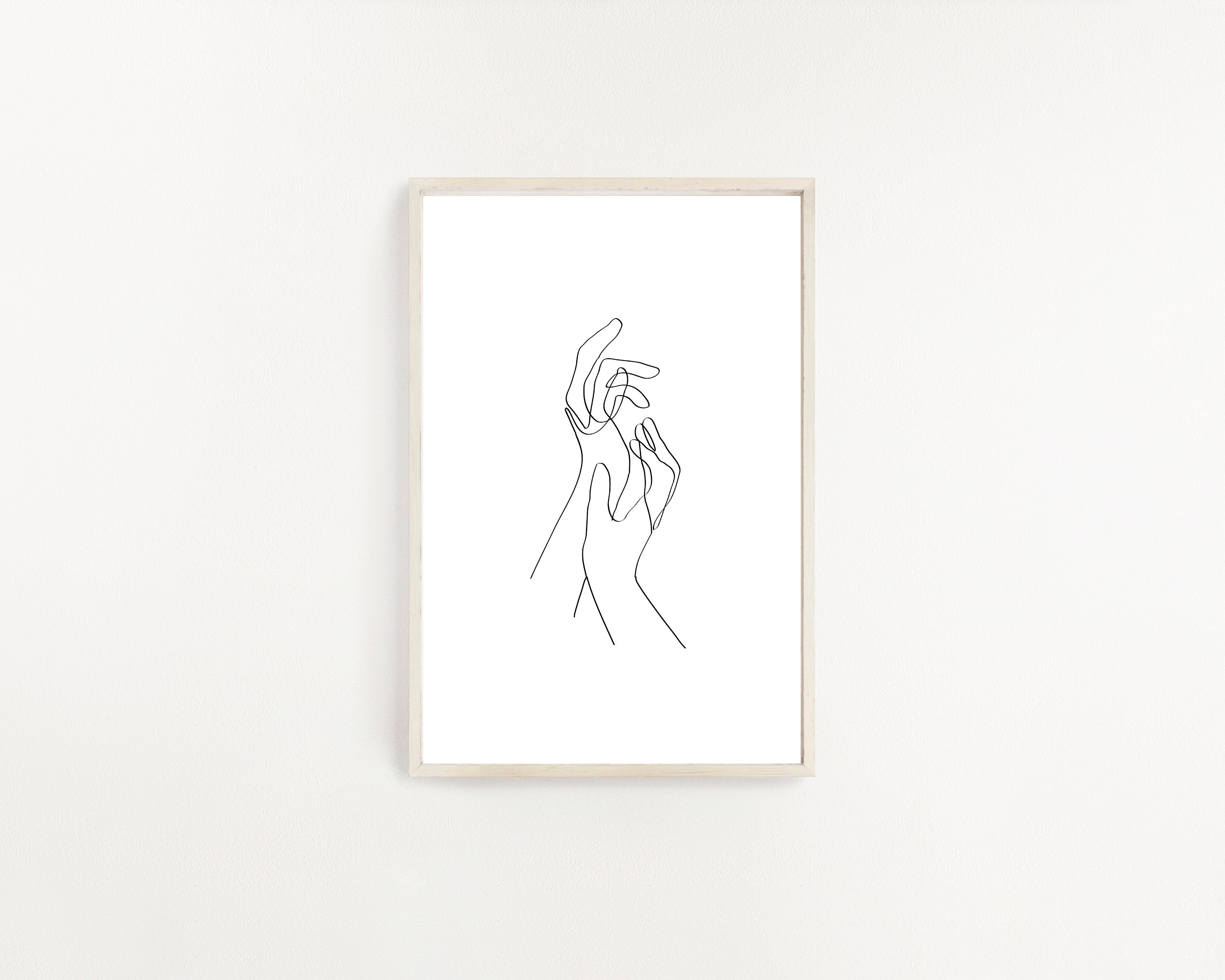 Hands One Line Art, Hands Print, Line Art Print, One Line Poster, Hands ...