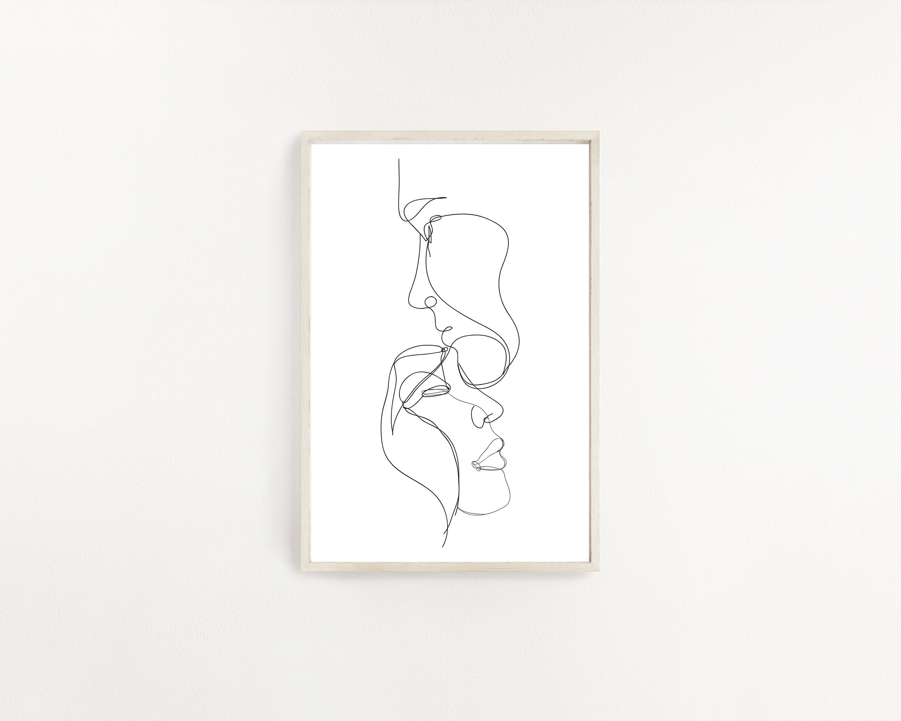 Love Line Art, Couple Line Art, One Line Art, Love Print, Room Prints ...