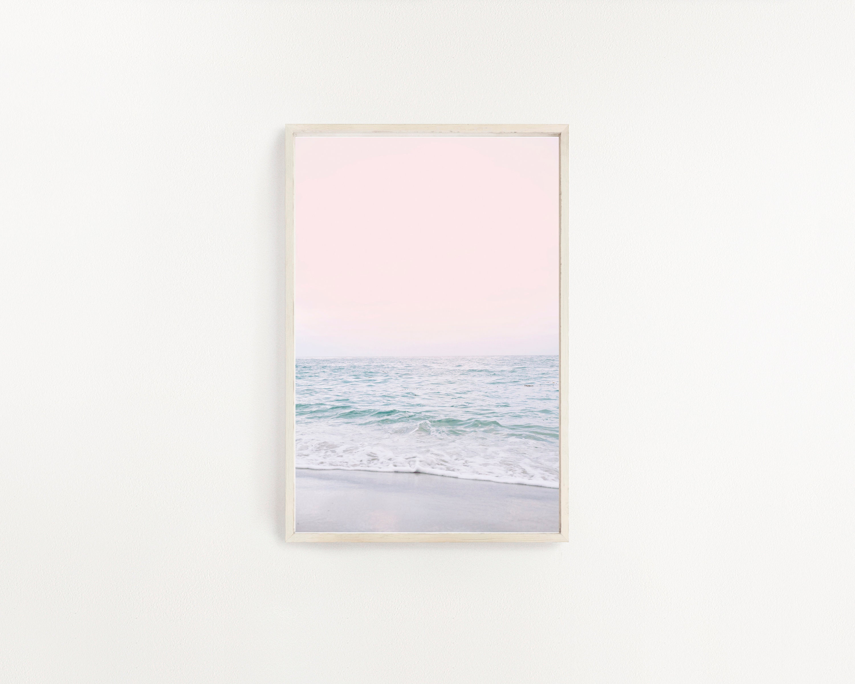 Set of 2 Blush Pink Beach Print, Pastel Beach Print, Digital Download ...