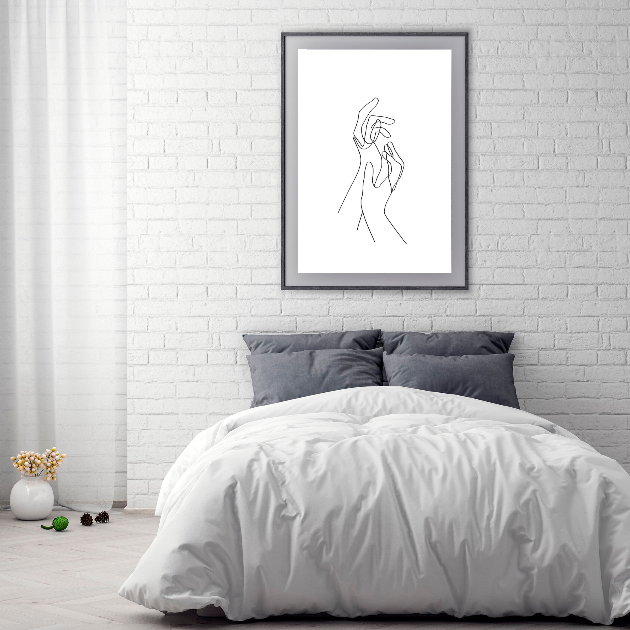 Hands One Line Art, Hands Print, Line Art Print, One Line Poster, Hands ...