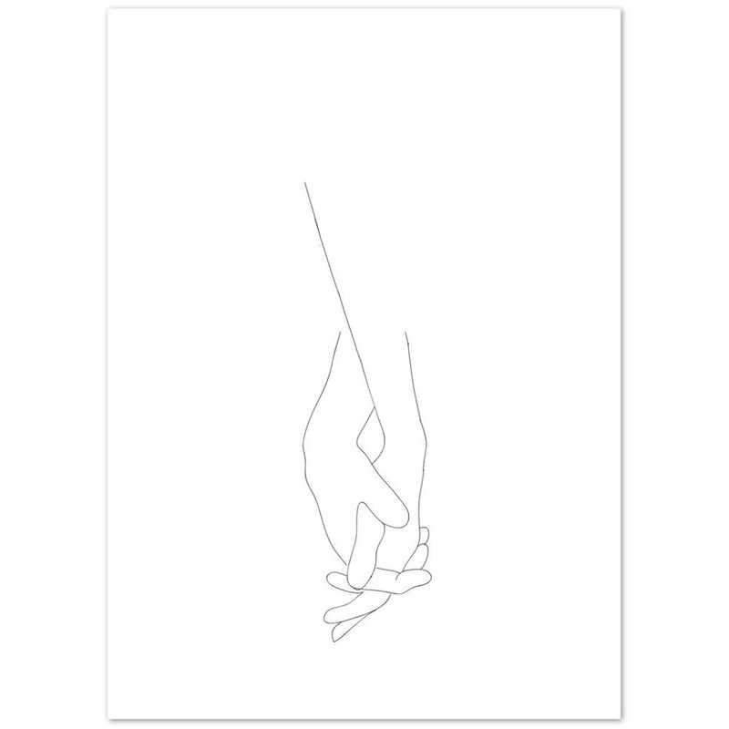 Holding Hands Line Art - Etsy