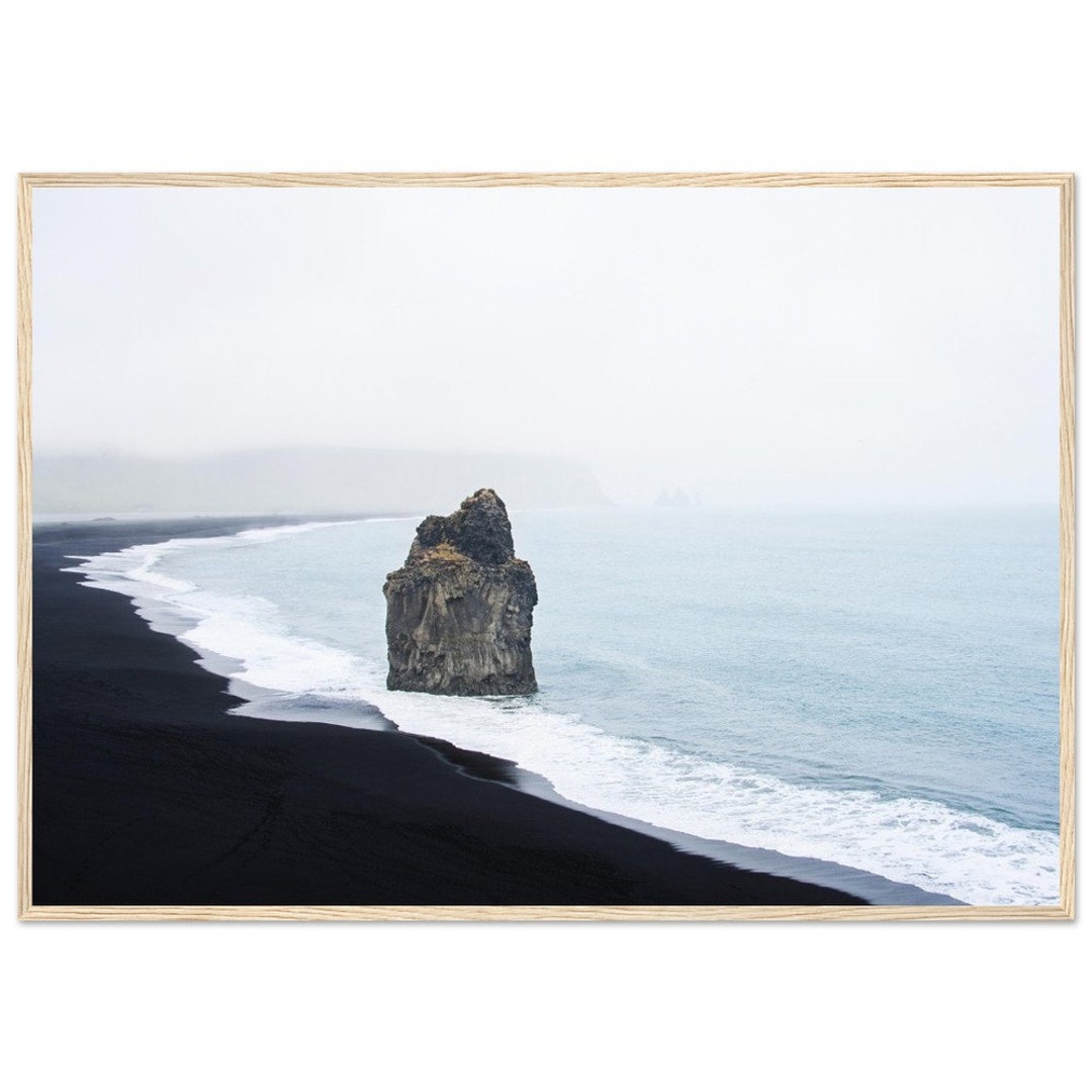 Black Sand Beach FRAMED Print Iceland Poster Black Ocean Poster Black ...