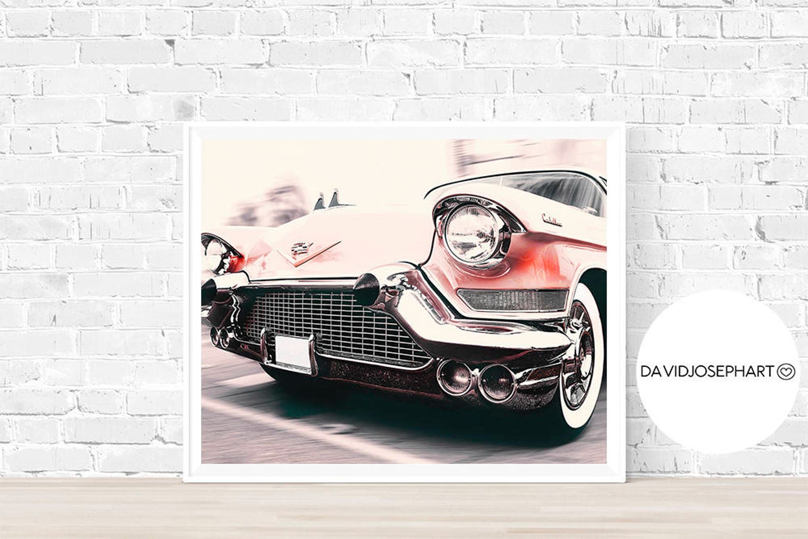 Cadillac Car Art Retro Car Print Old Car Print Red Car - Etsy