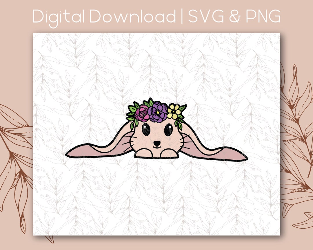 Happy Easter Bunny Flower Crown | SVG PNG | Digital Download - Etsy