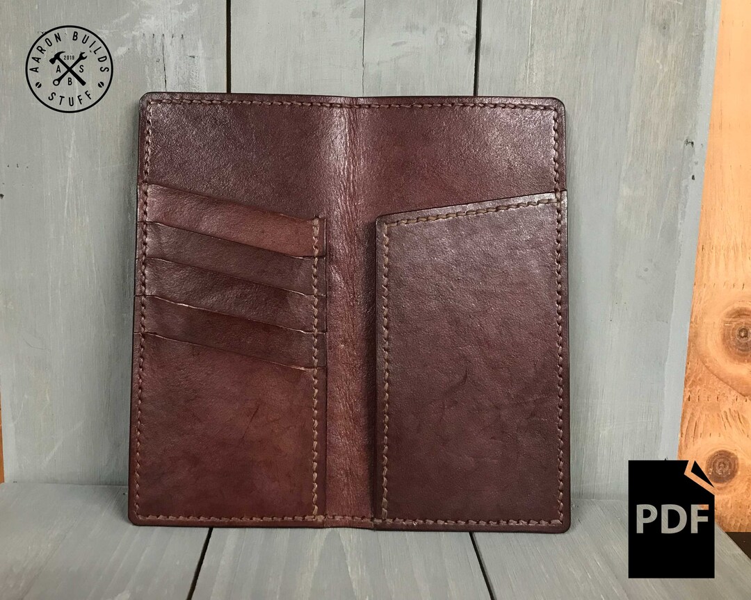 Leather Tall Bifold Wallet Pattern, PDF Digital Download, Beginner DIY ...