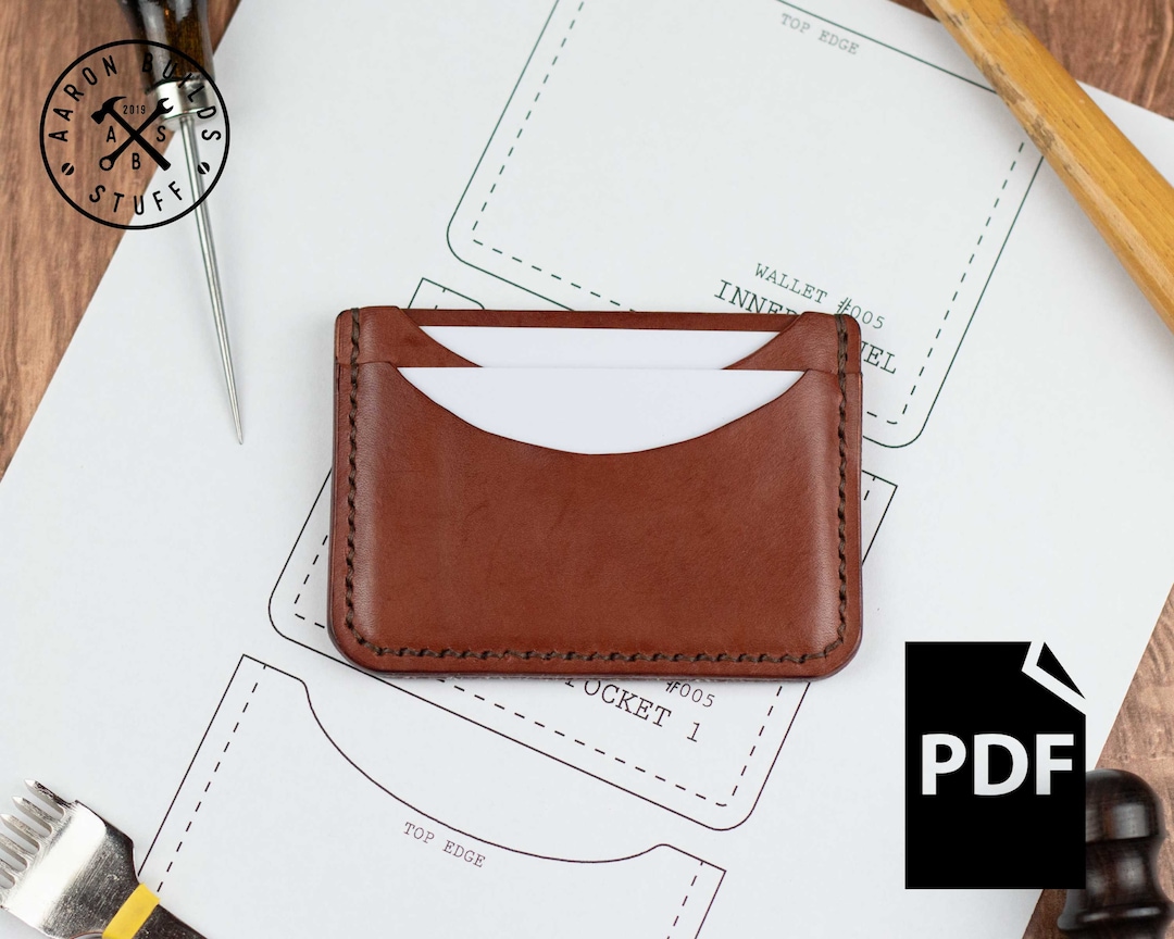 Leather Minimalist Wallet Pattern, PDF Digital Download, Beginner DIY Project, Leather Work ...