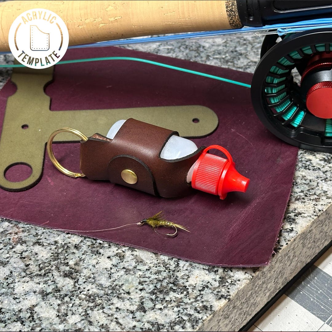 Acrylic Template, Leather Fly Fishing Floatant Keychain, Leather ...