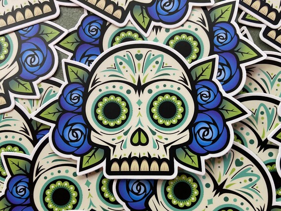 Sugar Skull Sticker | Etsy