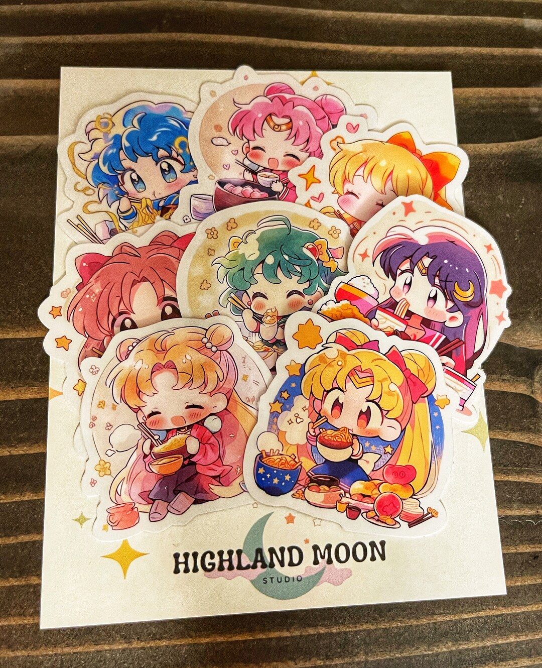 Scouts and Ramen Sticker Pack, Magical Girl, Noodles, Kawaii, Stickers ...