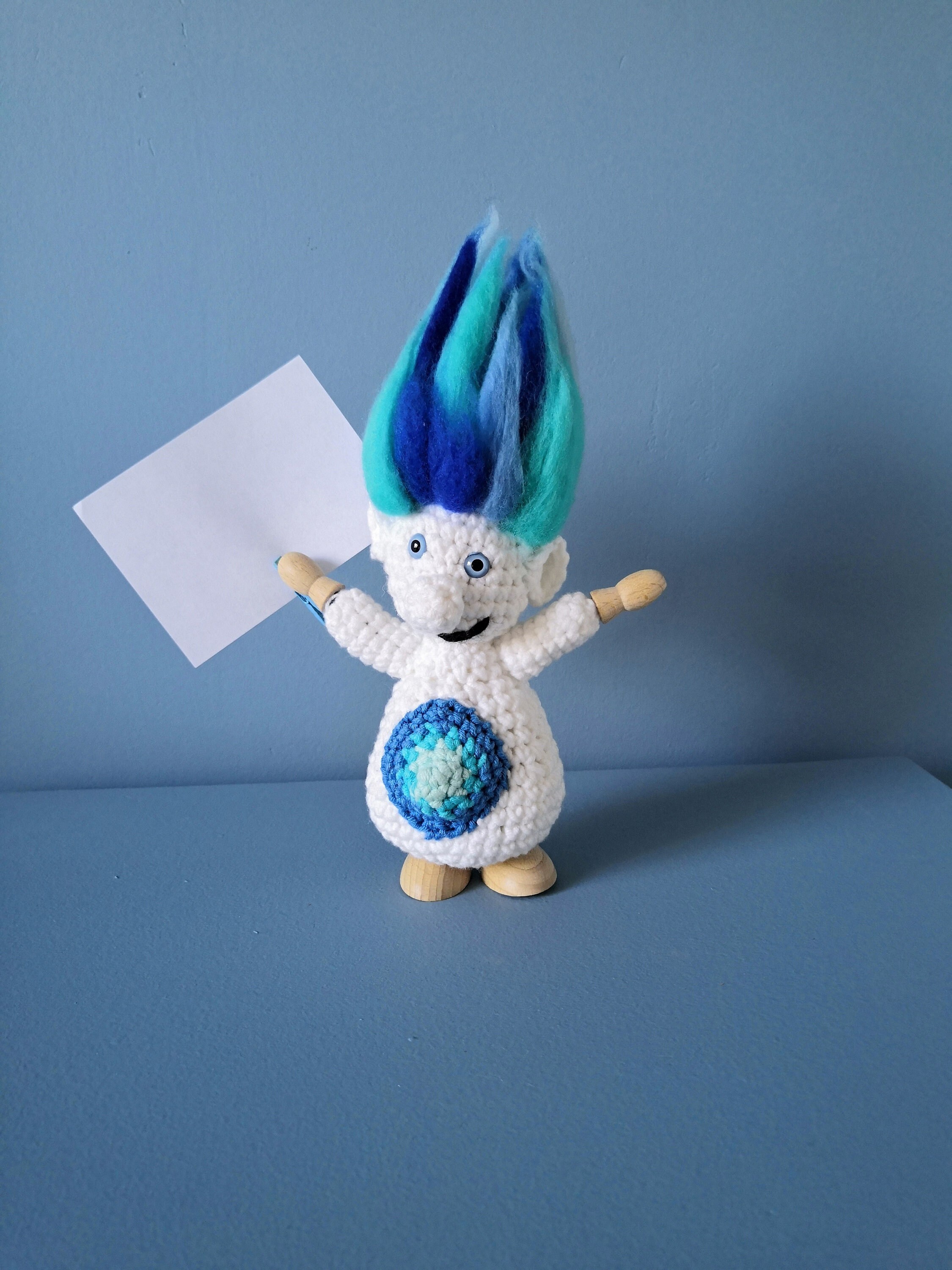 Tutoriel TROLL BLANC bleu AMIGURUMI pattern modèle patron En français ...