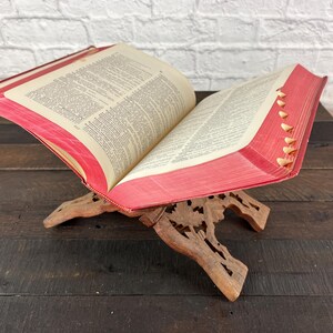 Vintage Book Holder Folding Wooden Book Display Stand Hand Carved India ...