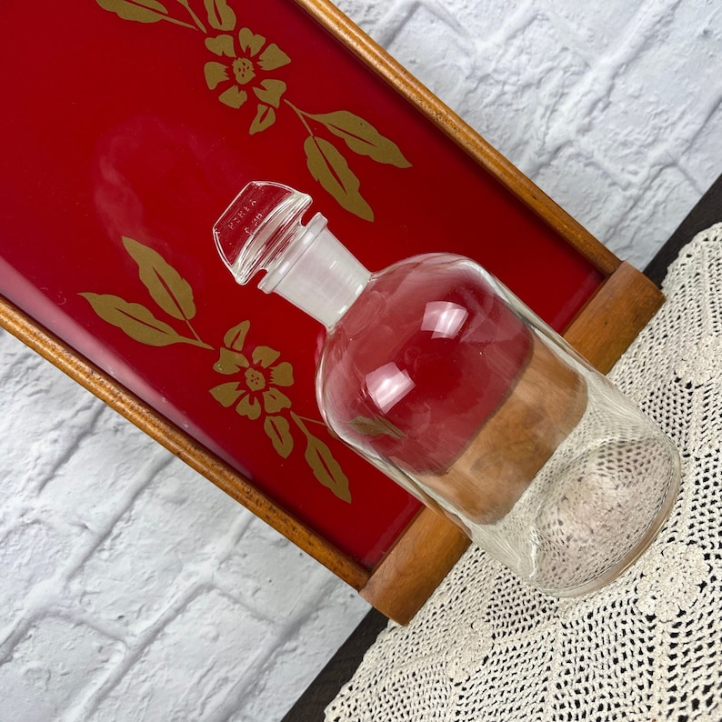 Vintage Old Glass Medicine Bottle Ts29 With Stopper Large 10-inch 1960s ...