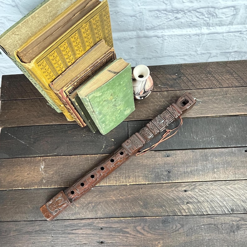 Vintage Andean Tarka Flute Hand Carved Wooden Tribal Instrument ...