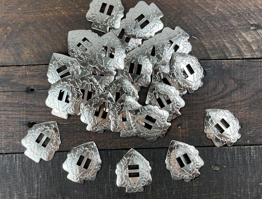 Silver Conchos Arrowhead Conchos With Two Slots Bag of 20 Bag of 19 ...