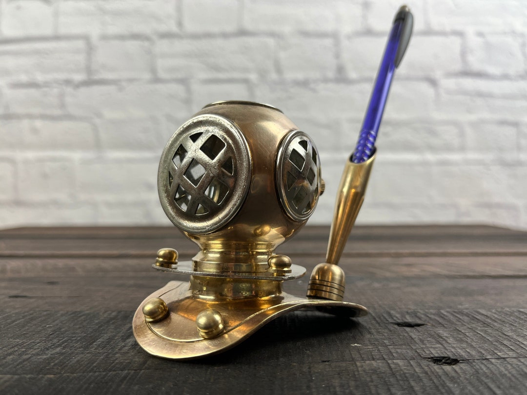 Vintage Mark 5 Diving Helmet Pen Holder Mini Rustic Divers Bell Replica ...