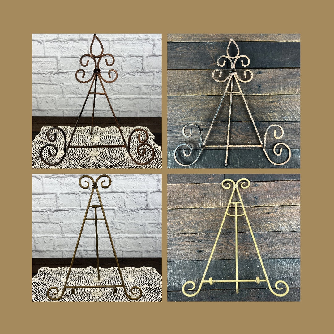 Vintage Brass Easel Display Stand Bronze Metal Collapsible Book Stand ...