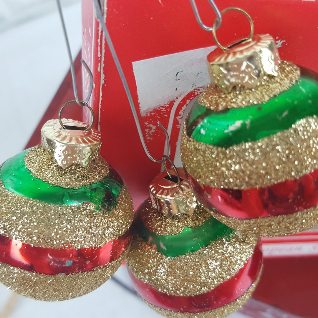 Vintage Mercury Glass European Christmas Bulb Ornaments 3 Pack Hand ...