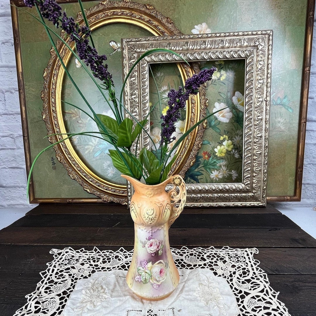 Vintage Austrian Porcelain Vase by Robert Hanke Hand Painted Floral ...