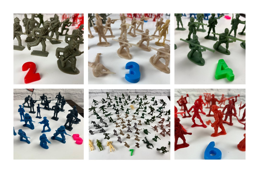 160 PIECE Lot of Plastic Military Men Figurines Pretend Play Toy ...