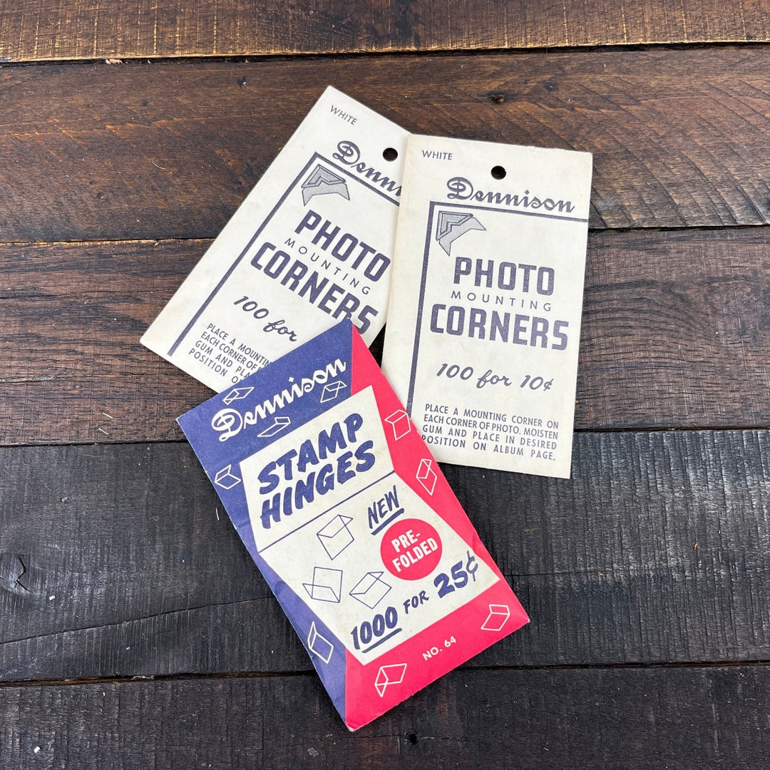 1960s Dennison Photo Mounting Corners Packages Gummed Unopened Packages ...