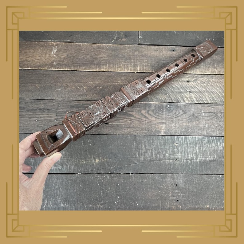 Vintage Andean Tarka Flute Hand Carved Wooden Tribal Instrument ...