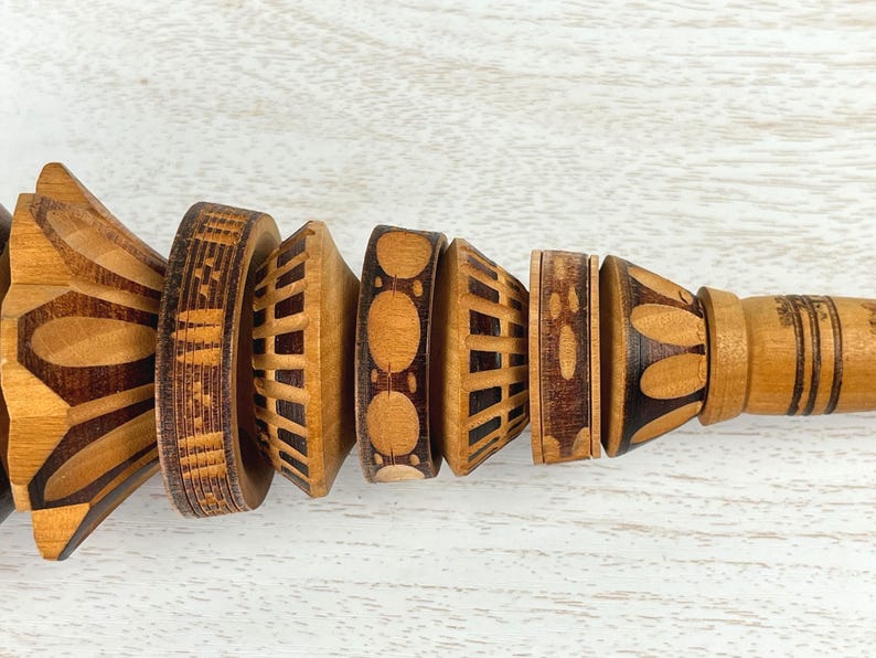 Molinillo mexicano vintage de madera, batidor de cacao tallado a mano ...