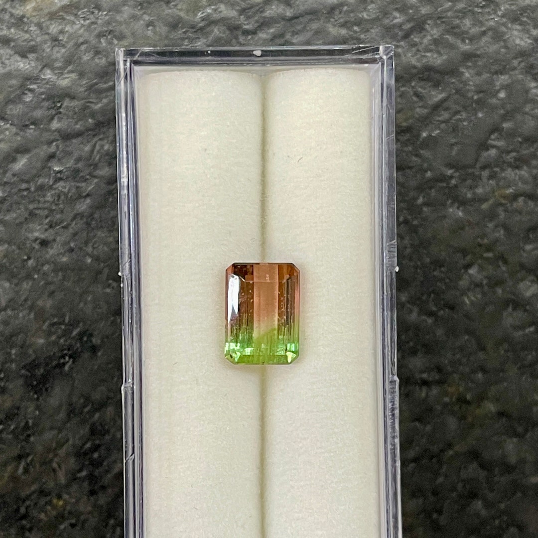 Elbaite Tourmaline Bi-color Emerald Cut Weighing 2.86cts Certified - Etsy