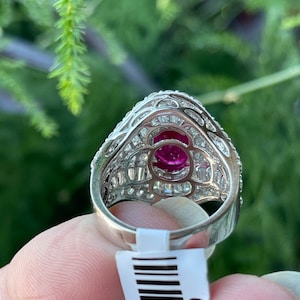 Burmese Oval Ruby 3.21ct. (mong Hsu Mine) and Diamond Ring 2.0CTS. in ...