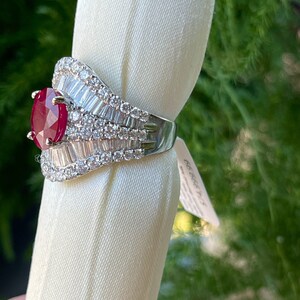 Burmese Oval Ruby 3.21ct. (mong Hsu Mine) and Diamond Ring 2.0CTS. in ...