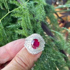 Burmese Oval Ruby 3.21ct. (mong Hsu Mine) and Diamond Ring 2.0CTS. in ...