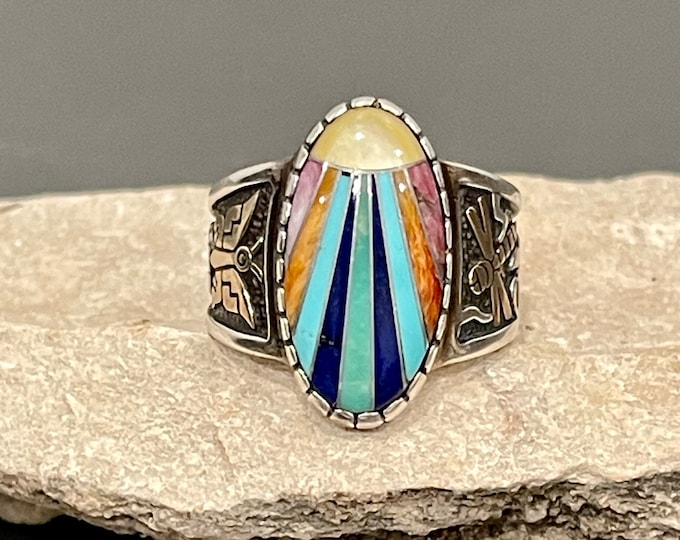 Native American Vintage Roderick Tenorio Morning Star Inlay Ring in ...