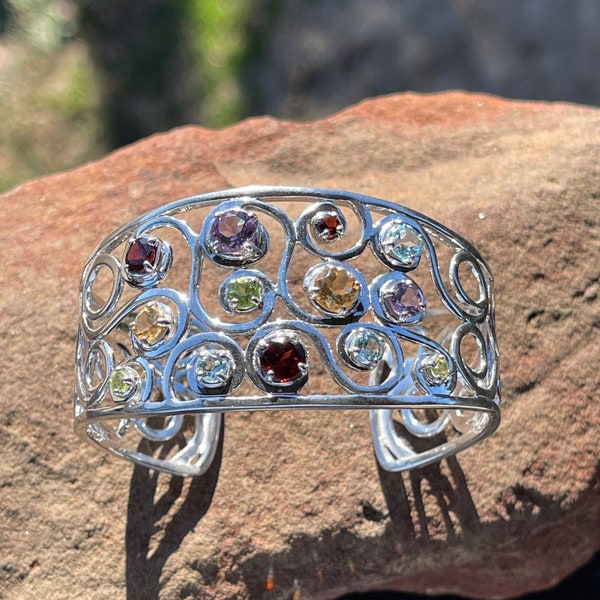 Stone Cuff Bracelet - Etsy