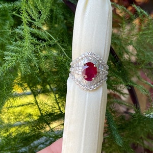 Burmese Oval Ruby 3.21ct. (mong Hsu Mine) and Diamond Ring 2.0CTS. in ...