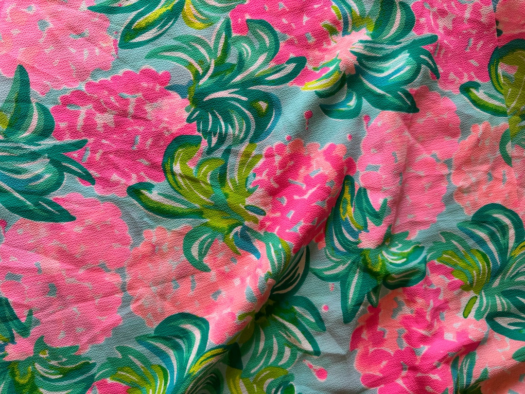 L Pulitzer Pineapple Shake Crepe Fabric | Fat Quarter | Preppy Colorful ...