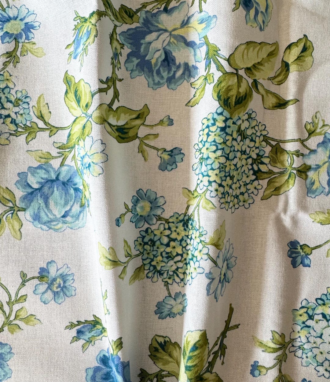 Blue Rose Floral Fabric | 100% Cotton | Fat Quarter - Etsy