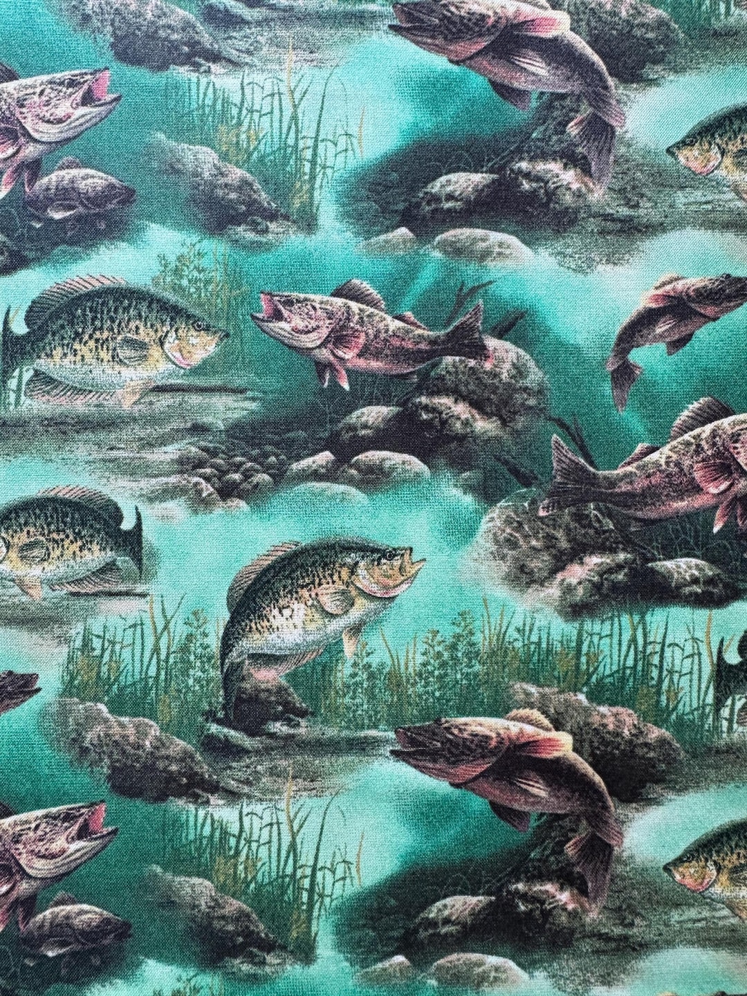 Bass Fishing Fabric| Cotton | Half Yard - Etsy