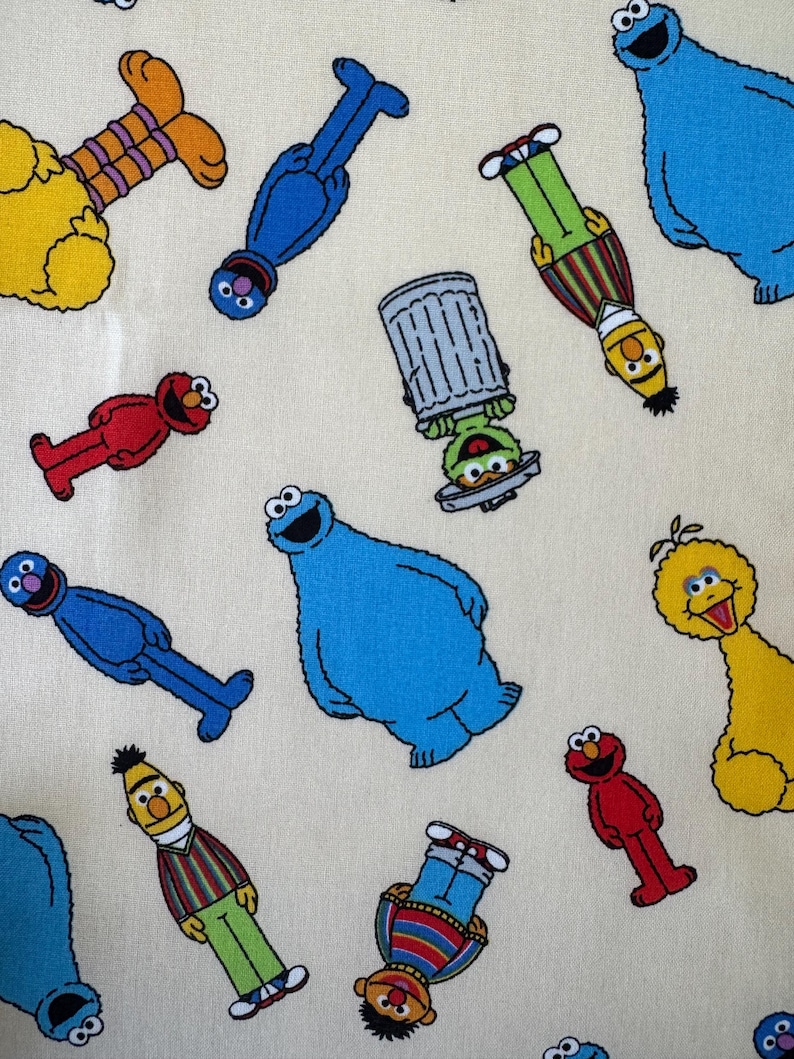 Fat Quarter | Sesame Street Elmo Big Bird Cotton Fabric - Etsy