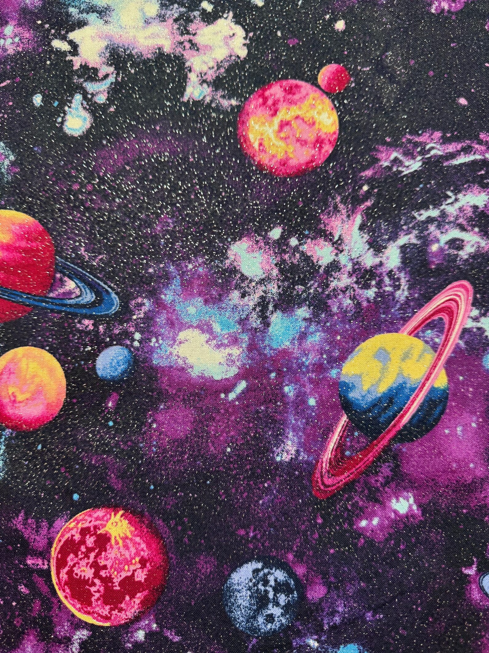Fat Quarter | Solar Planets Space Celestial Sparkle Cotton Fabric - Etsy