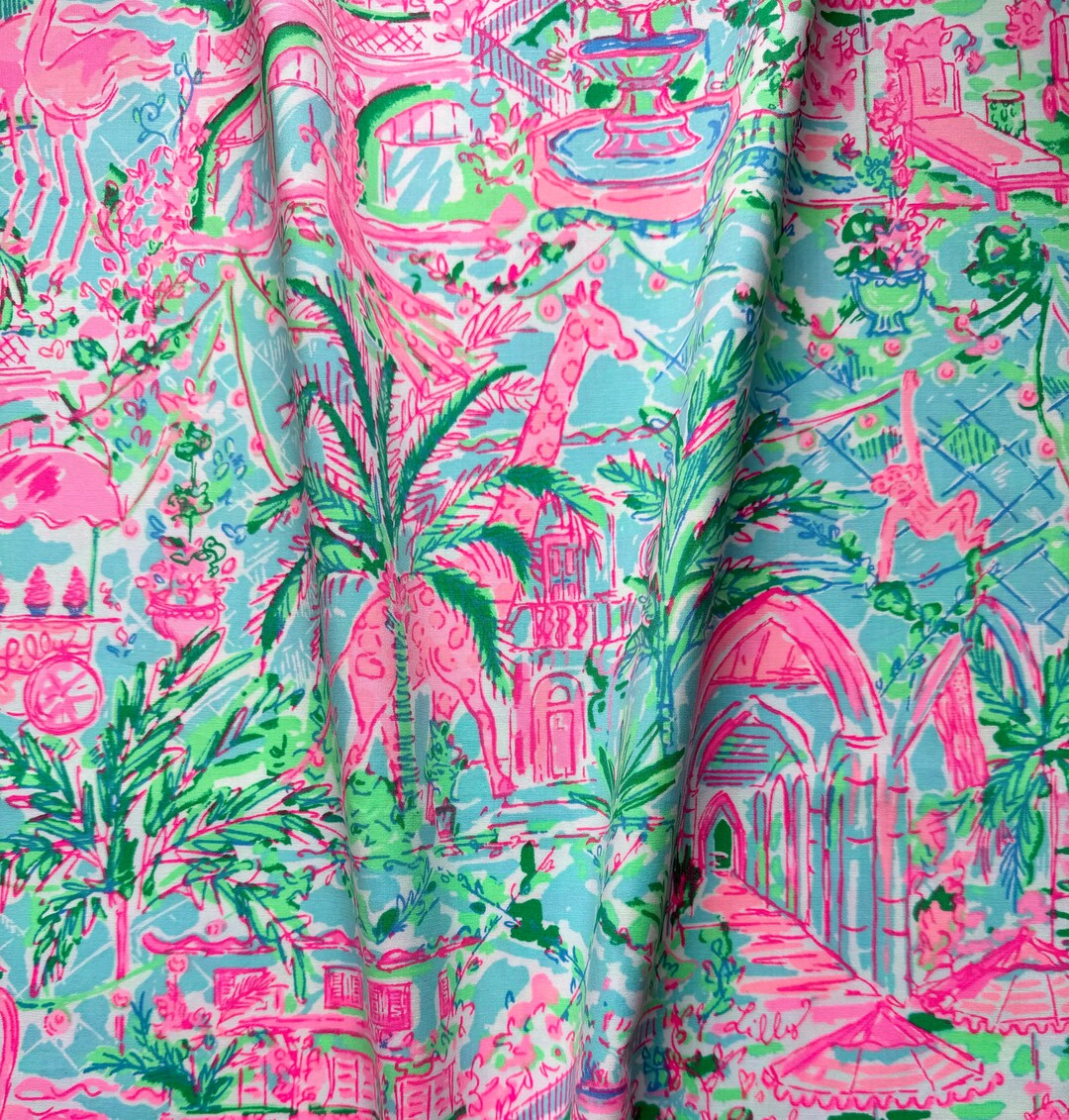 Spotted on Worth LP Fabric | Fat Quarter | Preppy Pink and Green - Etsy