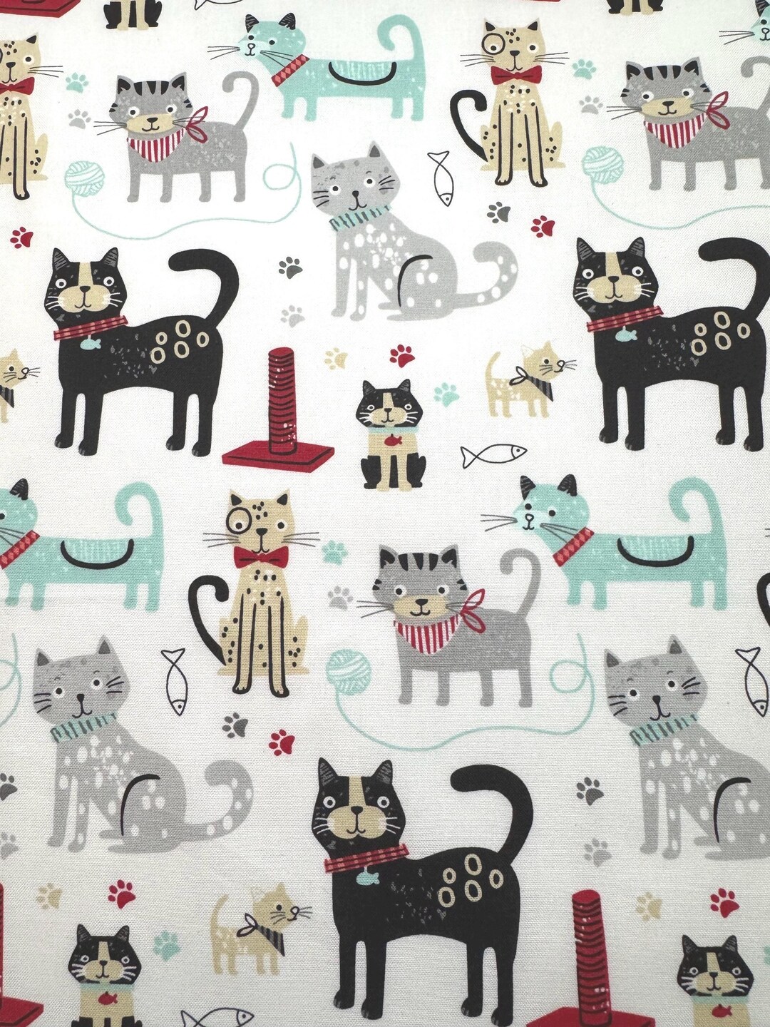 Fat Quarter | Calico Cats Cotton Fabric - Etsy