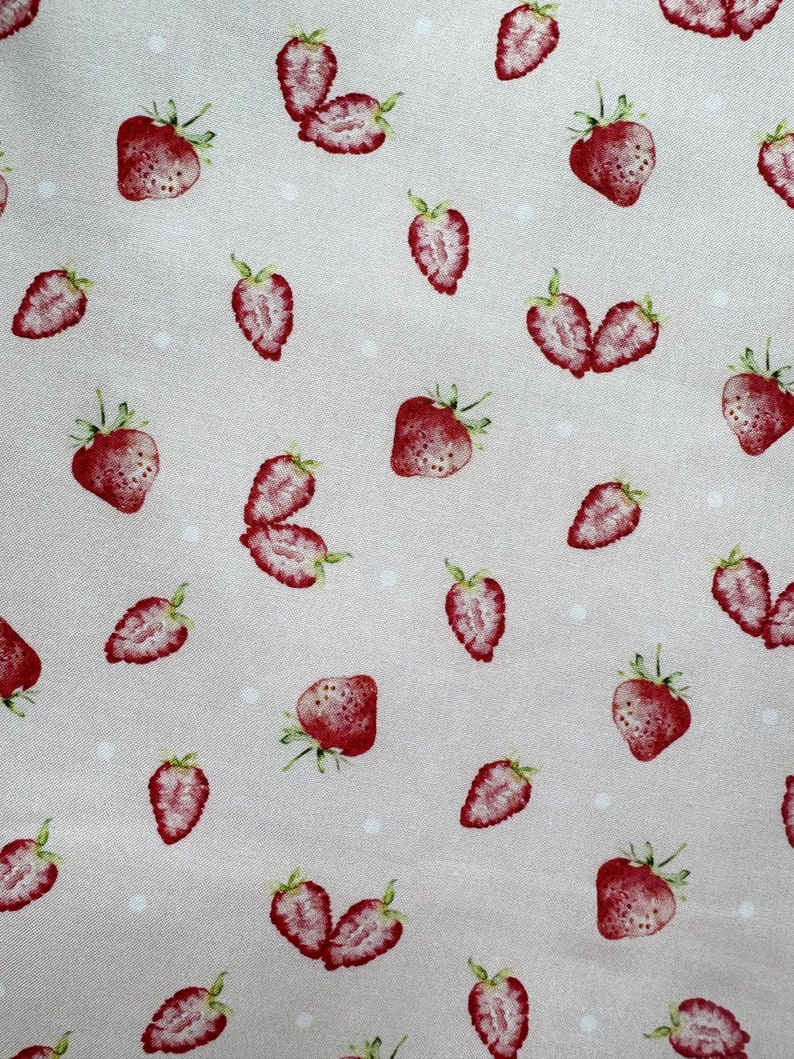 Pink Strawberry Fabric | 100% Cotton | Fat Quarter | Sewing Crafting Supplies - Etsy