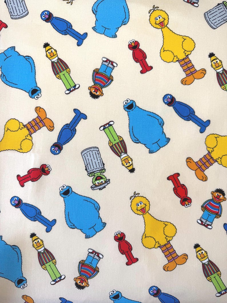 Fat Quarter | Sesame Street Elmo Big Bird Cotton Fabric - Etsy