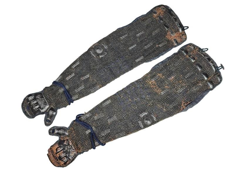 Original 17th Century Japanese Armour Edo Period Set of 3 Armour Thighguard Armouredsleeve ...