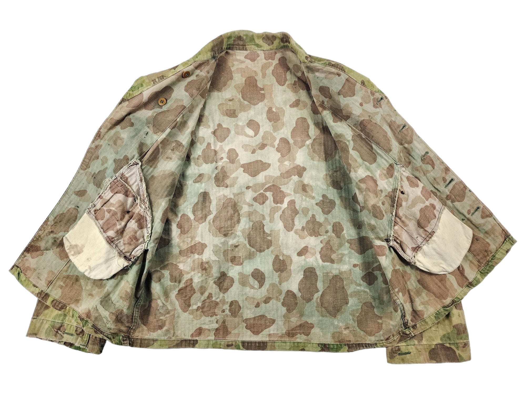 WWII US Army HBT Frogskin Camouflage M-43 Field Reworked WWII US Army HBT Frogskin Camouflage M-43 Field Reworked
